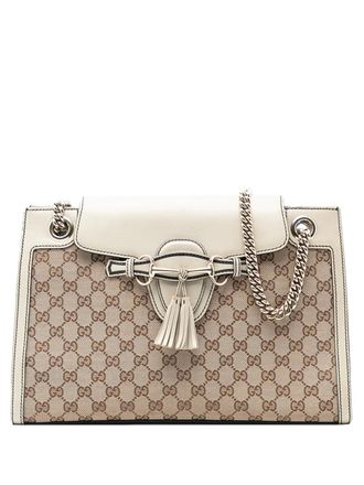 Gucci 2016-2025 gro&szlig;e Emily Schultertasche aus GG Canvas - Braun