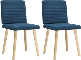 vidaXL Esszimmerst&uuml;hle 2 Stk. Blau Stoff Vidaxl