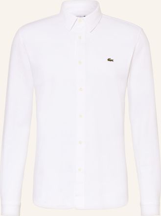 Lacoste Piqu&eacute;-Hemd Slim Fit weiss