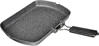 Tognana Porcellane wi758bdamnf rechteckig Grill Pan - Stieltopf, rechteckig, Brot, Schwarz, Grau, Aluminium, Aluminium, 4 mm