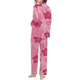 Generic Pyjama long pour femme pour la Saint-Valentin 2026 - Doux et confortable - Col en V - Pyjama mignon, rose, XXL