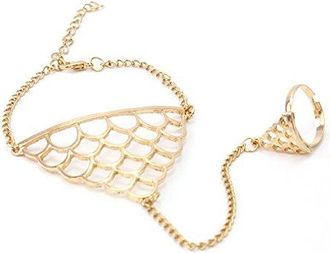 Generic Mode f&eacute;minine et dor&eacute;e Fishscale Design cha&icirc;ne Esclave cha&icirc;ne Harnais &agrave; la Main Bracelet Bracelet Pratique et populaireOp&eacute;ration Facile