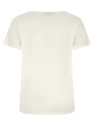 Max Mara Embroidered Cotton Jersey T-Shirt - Cream