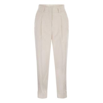 PESERICO Femme, Pantalons, Blanc, Taille: 36 FR Pantalon en velours c&ocirc;tel&eacute; 500 raies