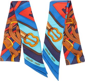 Herm&egrave;s T&uuml;cher & Schals - Hermes Bleu Silk Twilly Set - Gr. unisize - in Bunt - f&uuml;r Damen