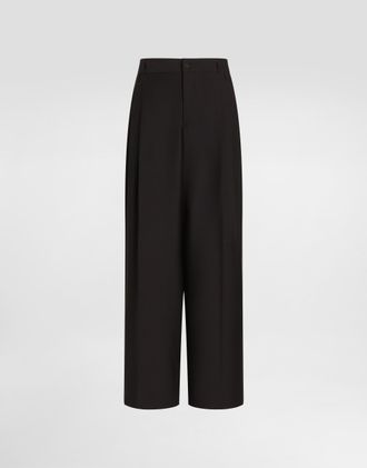 Dolce & Gabbana Hose Aus Wollfaille - Mann Collection Blau 50