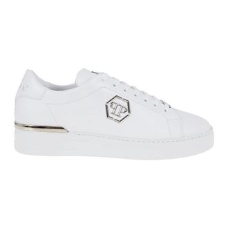 Philipp Plein Leather Lo-Top Sneaker Hexagon - - Shoes - Herren - Wei&szlig; - 46 EU