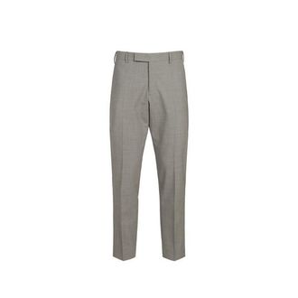 PT01 Pantalon droit &agrave; plis en laine vierge m&eacute;lang&eacute;e