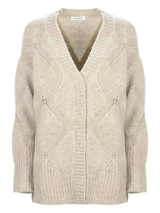 KANGRA cardigan à motif de losanges - Tons neutres