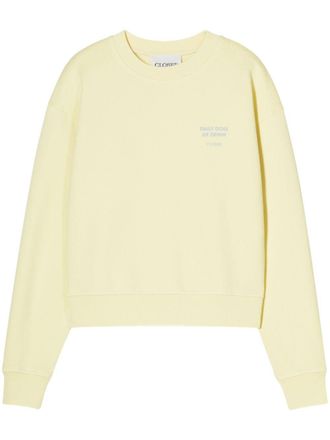 Closed sweat &agrave; imprim&eacute; graphique - Jaune