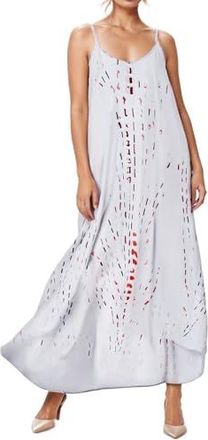 Generic Robes amincissantes pour femmes, robe longue d&eacute;t&eacute; d&eacute;contract&eacute;e, col en V, sans manches, boh&egrave;me, ample, &eacute;paules fines, motif floral, blanc, M