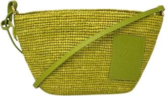 Loewe Sac bandouli&egrave;re en raffia Pre-owned - Femme - Pre-owned - Vert - Taille: ONE Size