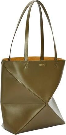 Loewe Tote Puzzle Fold moyen en cuir de veau brillant
