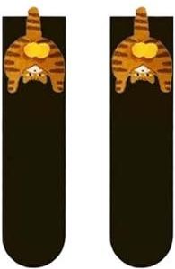 Generico Chaussettes mi-mollet avec impression de chats de dessins anim&eacute;s, chaussettes de printemps l&eacute;g&egrave;res pour les amateurs de chats, Style B-5pcs, Taille Un