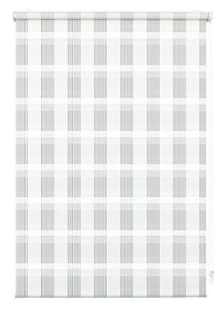 Gardinia Doppelrollo zum Klemmen oder Kleben, Duo-Rollo/Seitenzugrollo, Transparente und blickdichte Streifen, Alle Montage-Teile inklusive, Karo weiß, 100 x 1