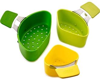 Joseph Joseph Nest Steam - Set de 3 Paniers Cuisson Vapeur Embo&icirc;tables - Vert
