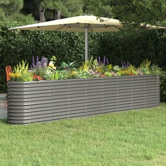 vidaXL Vidaxl - Lit surélevé de jardin Acier enduit de poudre 332x40x68 cm gris