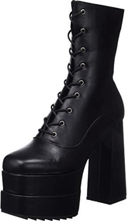 Lamoda Broken Record, Bateau de Cheville Femme, Black PU, 37 EU