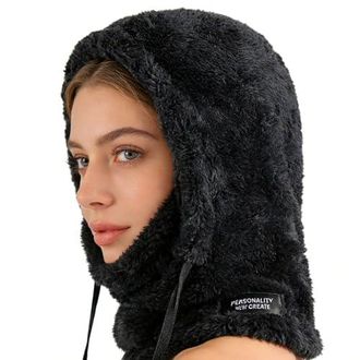 Generic Bonnet dhiver pour femme | Bonnet en velours avec cache-cou, chapeau de neige pour femme avec masque facial | Pour temps froid, ext&eacute;rieur, snowboard, 