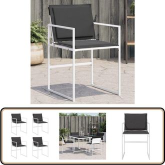 vidaXL Vidaxl - Gartenstühle mit Kissen 4 Stk. Weiß Stahl und Textilene - Gartenstühle - Esszimmerstühle - Balkonmöbel - Terrassenmöbel - Stahleinrichtung