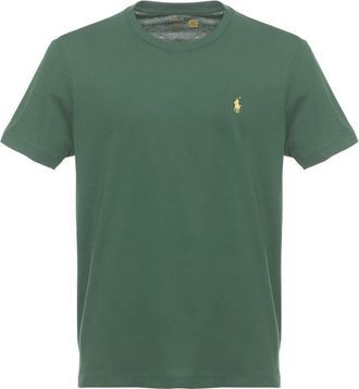 Ralph Lauren Homme, Tops, Vert, Taille: M T-shirt en coton avec logo brod&eacute;