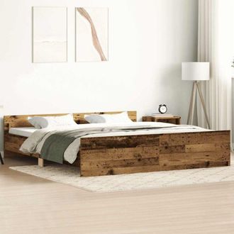 vidaXL Cadre de lit sans matelas vieux bois 160x200 cm bois ing&eacute;nierie vidaXL