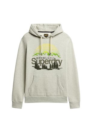 Superdry Herren Great Outdoors Hoodie mit Logo-Print Gletschergrau Meliert XXXL