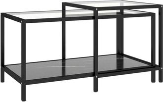 vidaXL Tables à thé 2 pcs Verre trempé Noir Vidaxl