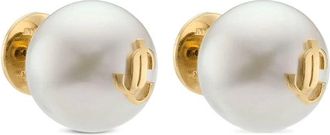 Jimmy Choo London Maxi Pearl Stud Earrings - White