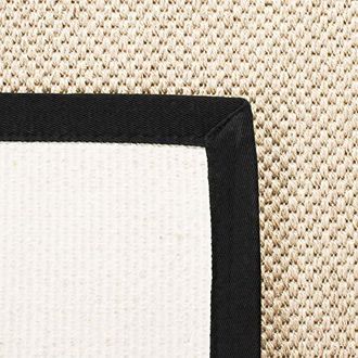 Safavieh Tapis en Fibres Naturelles Salon, Salle &agrave; Manger, Chambre &agrave; Coucher - Natural Fiber Collection, Tapis &agrave; Poil Court, Naturel et Noir, 91 X 91 cm