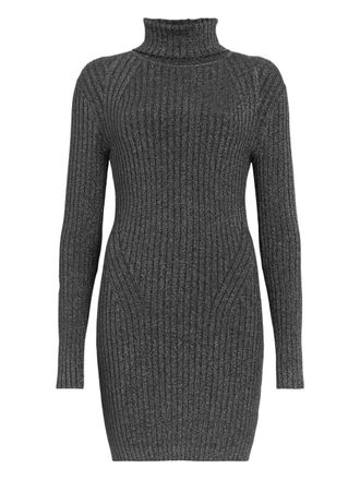 AllSaints robe courte côtelée à col roulé - Noir