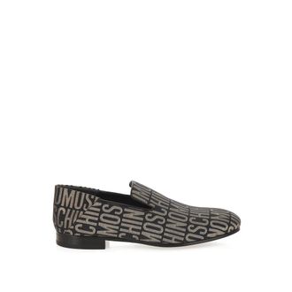 Moschino Schwarze Gold Logo Lurex Loafers - - Shoes - Herren - Schwarzk - 42 EU
