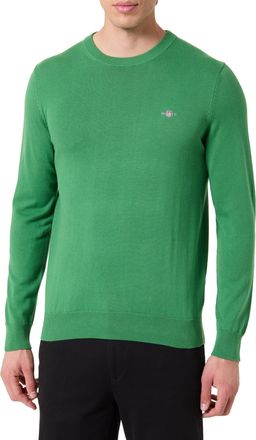 GANT Herren Classic Cotton C-Neck Pullover, Grass Green, 3XL