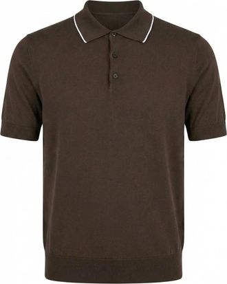 PESERICO Homme, Tops, Brun, Taille: L Polo en Pur Coton