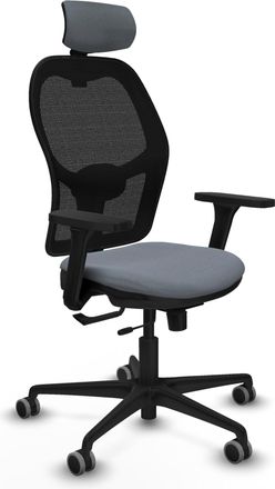 Piqueras y Crespo Ergonomischer Stuhl mit Lendenwirbelst&uuml;tze mit 3D-Armlehnen und Kopfteil, h&ouml;henverstellbar und neigbar. Ausgestattet mit Syncro/Traslack und eingespri