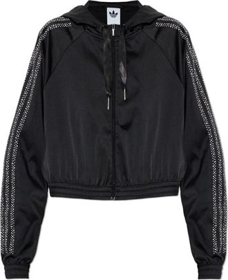 adidas Femme, Sweatshirts et sweats &agrave; capuche, Noir, Taille: 40 FR Pearl Cropped Zip-Up Sweat &agrave; capuche