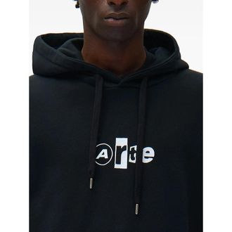 Arte Logo-Print Cotton Hoodie - Black
