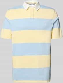 Review Regular Fit Poloshirt mit Rugby-Streifen und Logo-Bestickung
