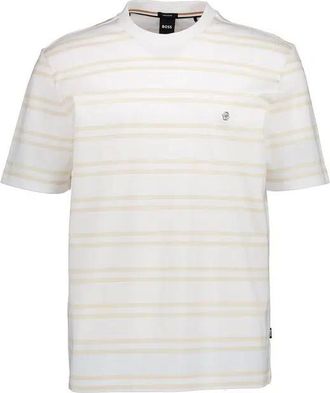 HUGO BOSS Herren T-Shirt beige Baumwoll-Jersey