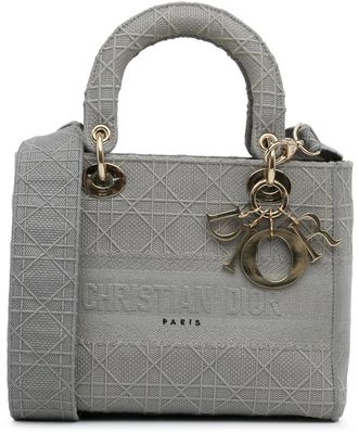 Dior Hobo Bags - Medium Canvas Cannage Lady D Lite - Gr. unisize - in Grau - f&uuml;r Damen