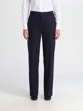 Pantaloni Torino Pantalon de tailleur slim fit &agrave; rayures en laine vierge