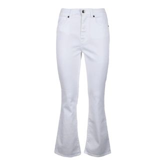 Costume National Femme, Pantalons, Blanc, Taille: W25 Pantalon contemporain en m&eacute;lange de coton