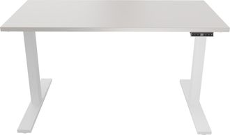 Bisley H&ouml;henverstellbarer Schreibtisch E-WonderTech, EWT1606007, Platte 007 lichtgrau, Gestell 396 wei&szlig;, H 630-1280 x B 1600 x T 600