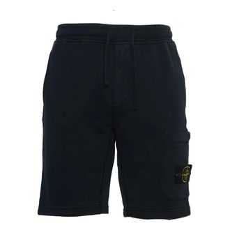 Stone Island Bermuda Fleece SweaT-shirt - Homme - Shorts - Bleu - Taille: XS