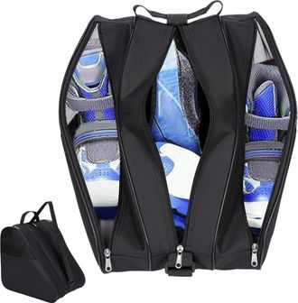 Generico Tasche f&uuml;r Rollschuhe, dreieckiger Rucksack f&uuml;r Schuhe mit 3 Taschen, atmungsaktive Tasche f&uuml;r Rollschuhe, f&uuml;r Reisen im Flugzeug, t&auml;gliche Reisen, We