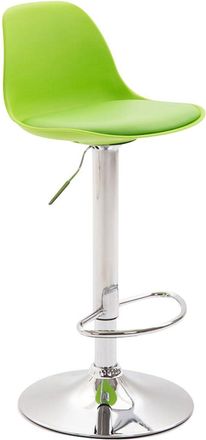 Clp Barhocker Kiel Kunststoff Mit Polsterung Und Kunstlederbezug I Drehbarer Barstuhl mit Metallgestell Und Fußstütze, Farbe:grün, Gestell Farbe:Chrom
