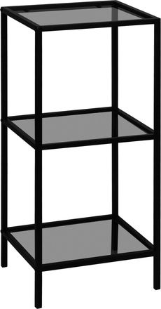 CARRYHOME Regal, Grau, Schwarz, Glas, 3 F&auml;cher, 37x82.5x33 cm, stehend, Wohnzimmer, Regale, B&uuml;cherregale