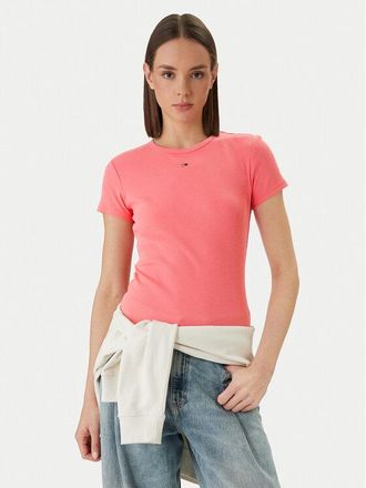 Tommy Jeans T-Shirt DW0DW17383 Rosa Slim Fit