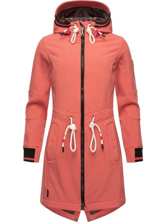 Marikoo Damen &Uuml;bergangsjacke Softshellmantel mit Kapuze Mount Furnica Rouge Gr. 3XL