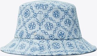 Tory Burch Damen Fischerhut aus Denim mit T-Monogramm